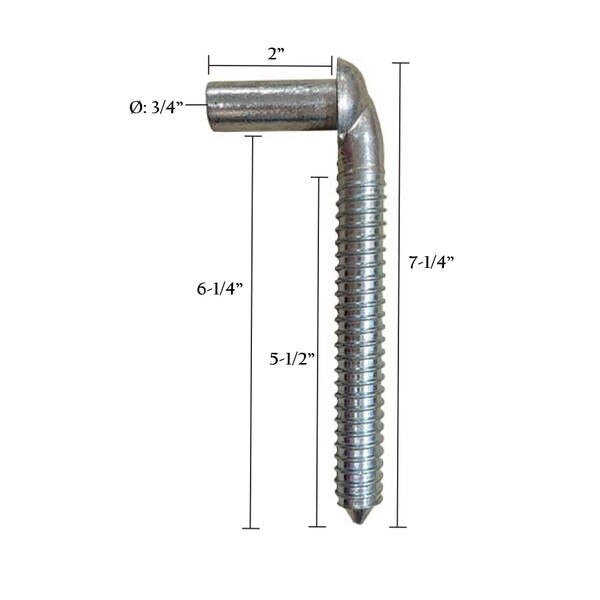 3/4" X 6" Zinc Lag Hinge Pins | Spring Creek Products