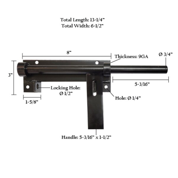8" Lockable Bar Gate Latch | Spring Creek Products