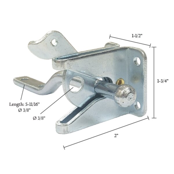 2" Gravity Gate Latch-Bolt-On-Zinc | Spring Creek Products