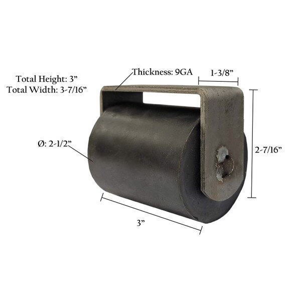 3" Rubber Guide Roller | Spring Creek Products