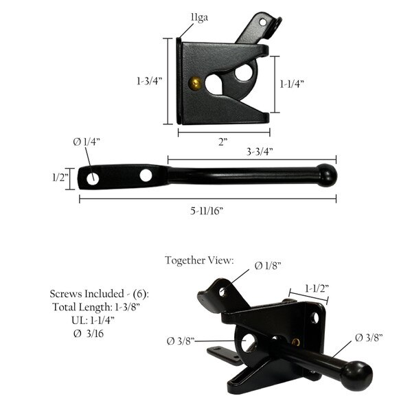 2" Gravity Gate Latch-Bolt-On-Pwdr | Spring Creek Products