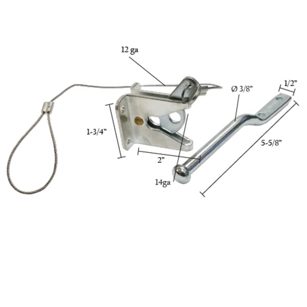 2" Grav Gate Latch-Bolt-On-Zc-Wire | Spring Creek Products