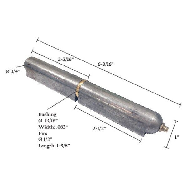 6" Bullet Hinge-Stl Pin/Grease Zerk | Spring Creek Products