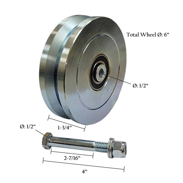 6" Premium V Groove Wheel-Steel | Spring Creek Products
