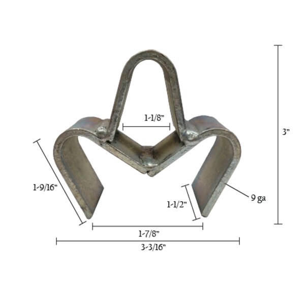 3 Way Bracket Zinc - 3" X 3-5/16" | Spring Creek Products