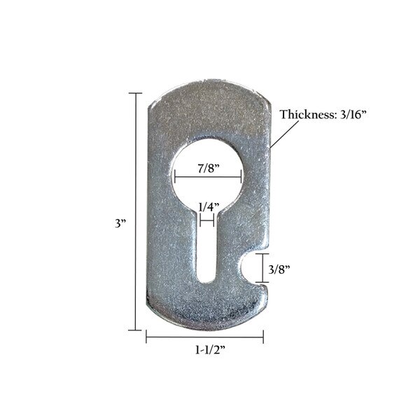 Key Hole Chain Keeper Zinc 3"X1.5" | Spring Creek Products