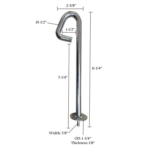 P Drop Pin 11-1/2" Zinc | Spring Creek Products
