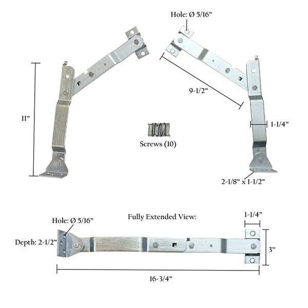 Table Leg Brace (L&R)-Zinc | Spring Creek Products