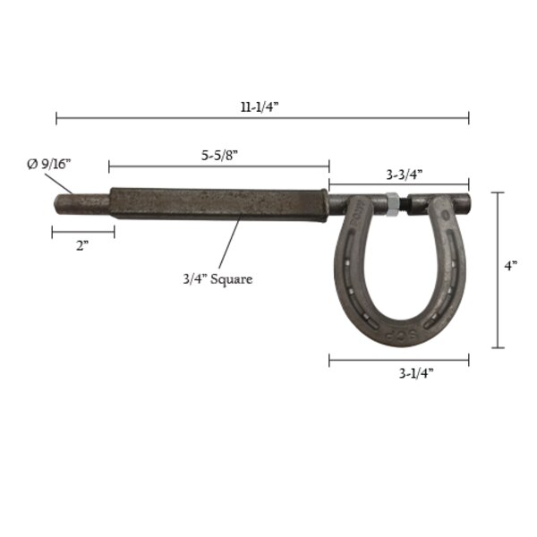 Spring Latch Sq W/ Horseshoe-11" Small | Spring Creek Products
