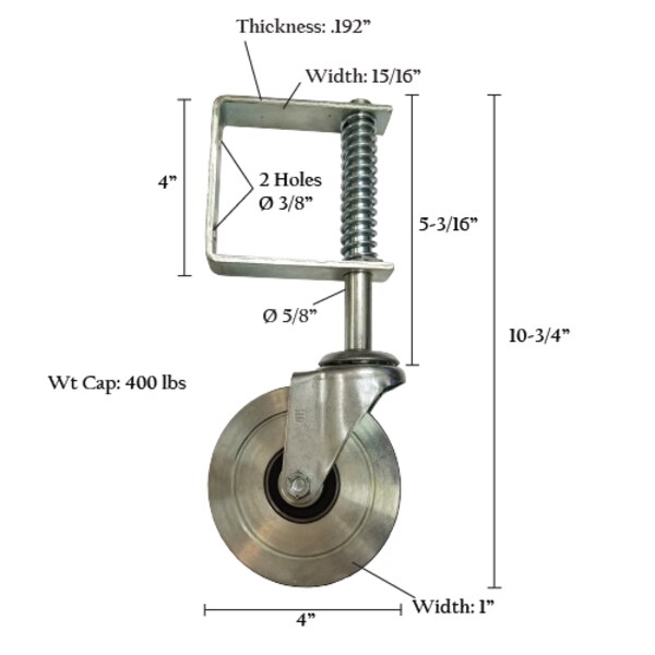 11" Gate Spring Roller - Solid Wheel | Spring Creek Products