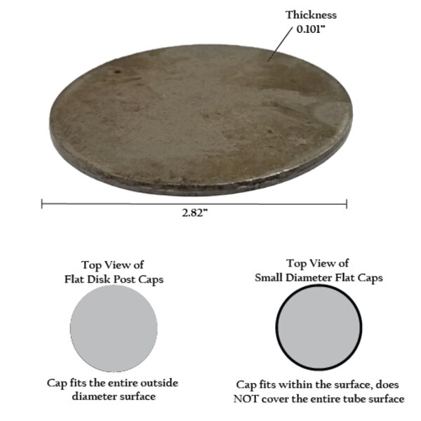 SM. DIAMETER FLAT POST CAPS 2-7/8"OD PIPE I Spring Creek Products