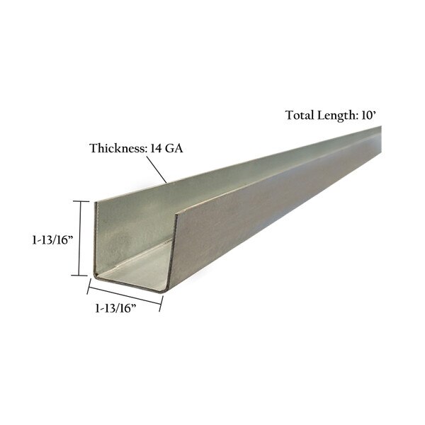 Horse Stall Channel 14ga, 1-5/8" x 10' - Galvanized | Spring Creek Products