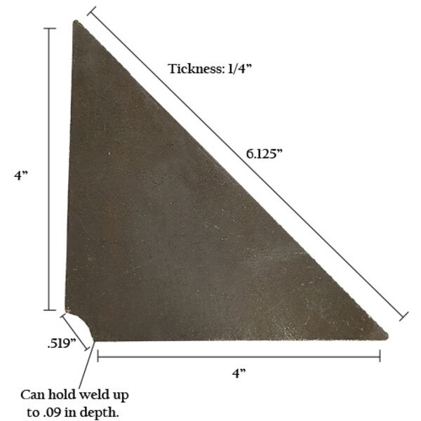Triangular Die Cut 4-1/2" X 4-1/2" X 1/4" with Weld Notches | Spring ...