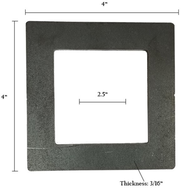 Square Plate 4" X 3/16" with Square - Fits 2.5" Square | Spring Creek ...