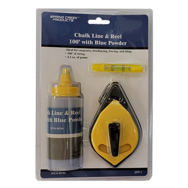 100' Chalk Line with Blue Powder and Level | Spring Creek Products