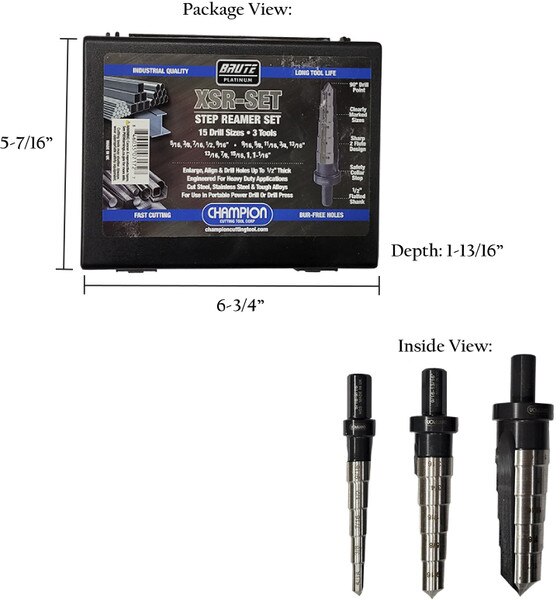 Step Reamer 3 Piece Set | Spring Creek Products