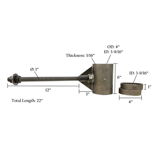 Heavy Pipe Hinge for 3-1/2"OD x 1" Thread Bare| Spring Creek Products