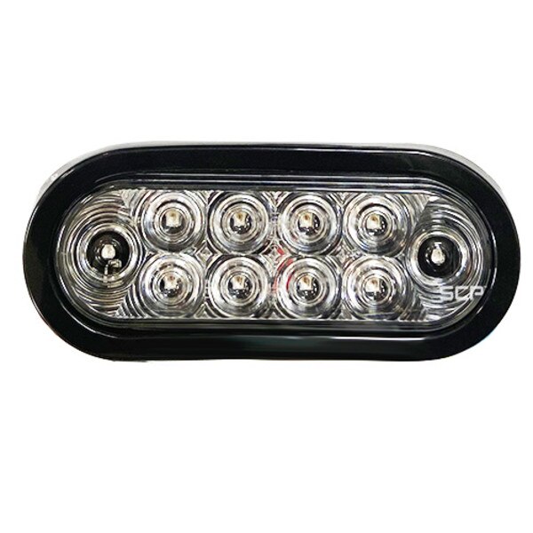 Trailer Light - 6" Oval Stop/Turn/Tail Light - Clear Lens/10 Red LEDS ...