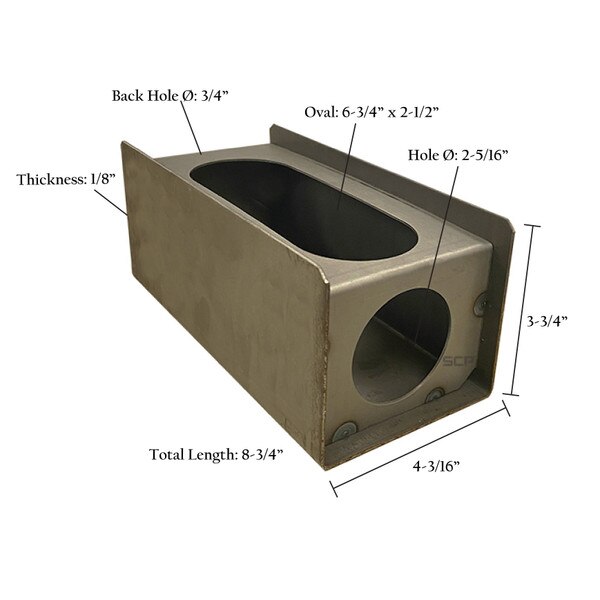6" Oval Light Box With 2" Round Side Light - Steel | Spring Creek Products