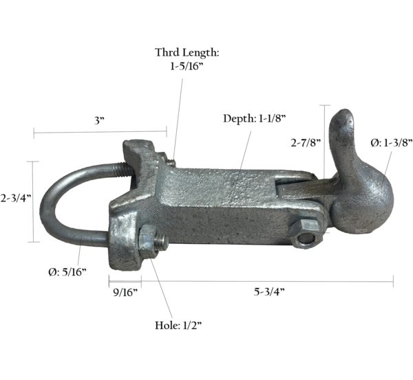 Gate Holder for 1-3/8" TP 1.90" - Duckbill HDG | Spring Creek Products