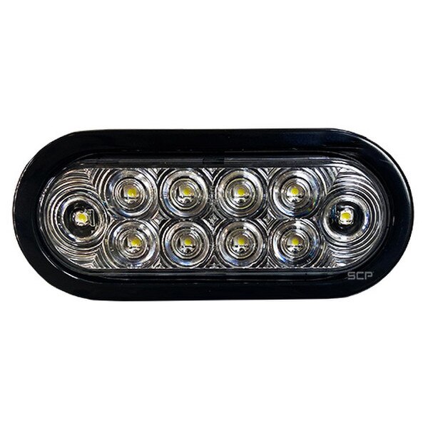 Trailer Light - 6" Oval Backup Light - Clear Lens/10 LEDS White ...