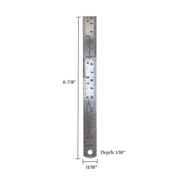 Stainless Steel Ruler With Conversion Chart - 6" | Spring Creek Products