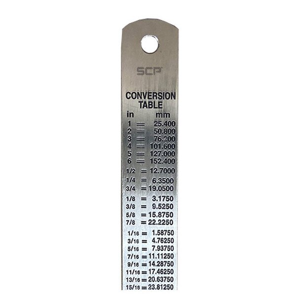 Stainless Steel Ruler With Conversion Chart - 6" | Spring Creek Products