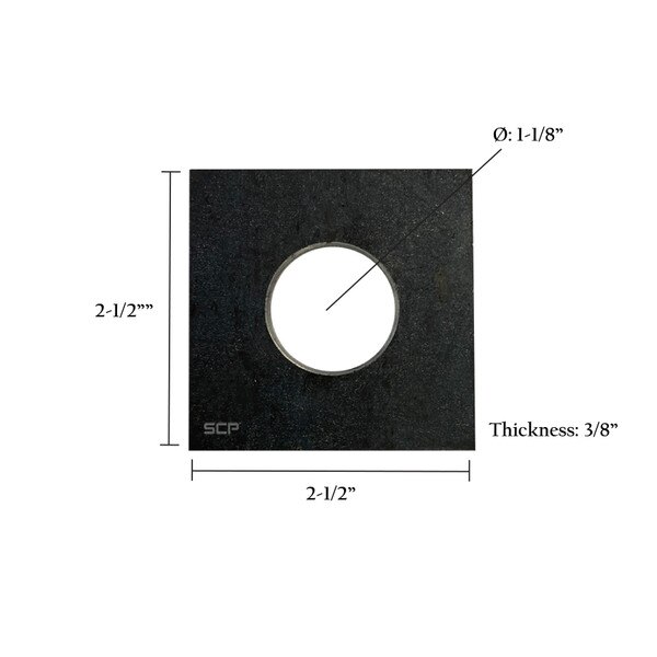 Weld Tab 2-1/2” X 2-1/2” X 3/8” Thick With 1” Hole | Spring Creek Products