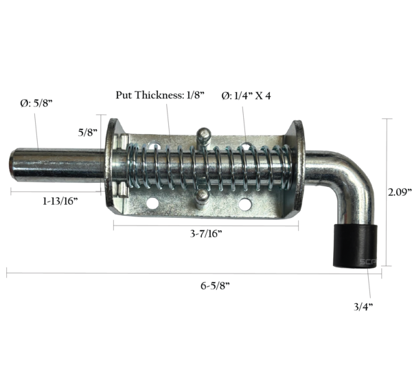 Spring Latch 5/8" with Rubber Grip-Zinc PL | Spring Creek Products