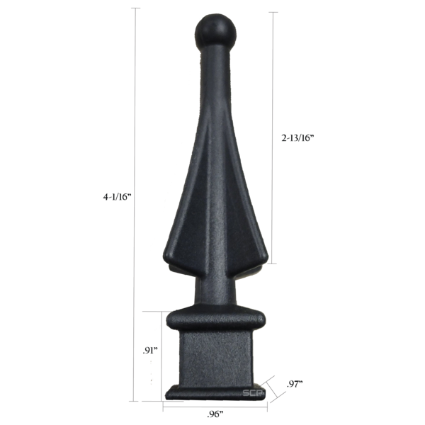 1/2" Spear Finial - Plastic Black | Spring Creek Products