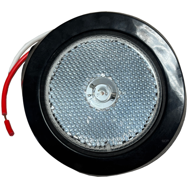 Trailer Light - 2-1/2" Round Marker Light - Clear Lens /4 Red LEDS ...