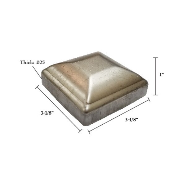 Post Cap 3" Steel Presd -Bare | Spring Creek Products